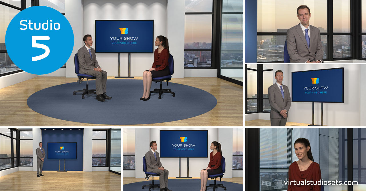 Virtual Office Set | Studio 5 | VirtualStudioSets.com